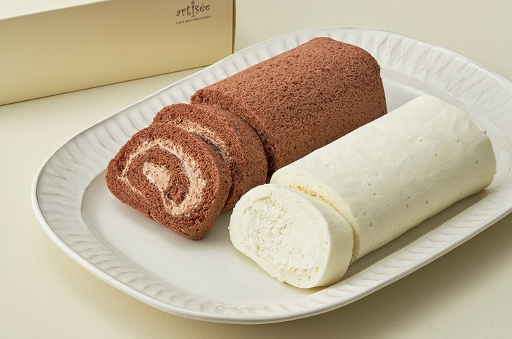 [아티제] 롤케이크 세트(화이트바닐라빈,초코) (냉동) - 마켓컬리